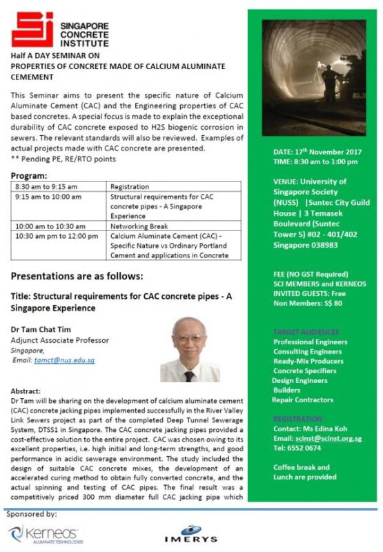 PROPERTIES OF CONCRETE MADE OF CALCIUM ALUMINATE CEMEMENT – Singapore ...